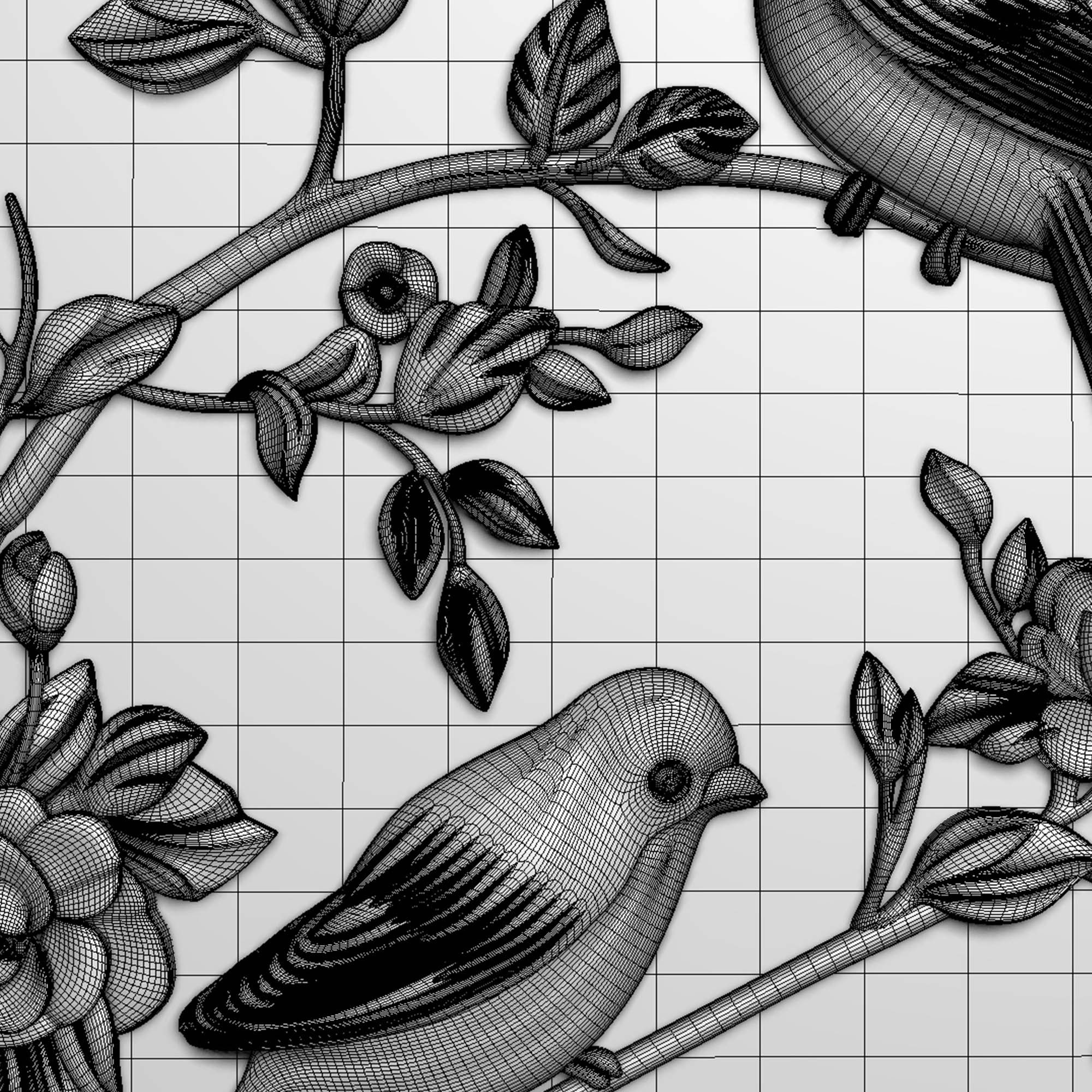 Birds Wall Decor Bas-relief. 3D Model. CNC. - Etsy