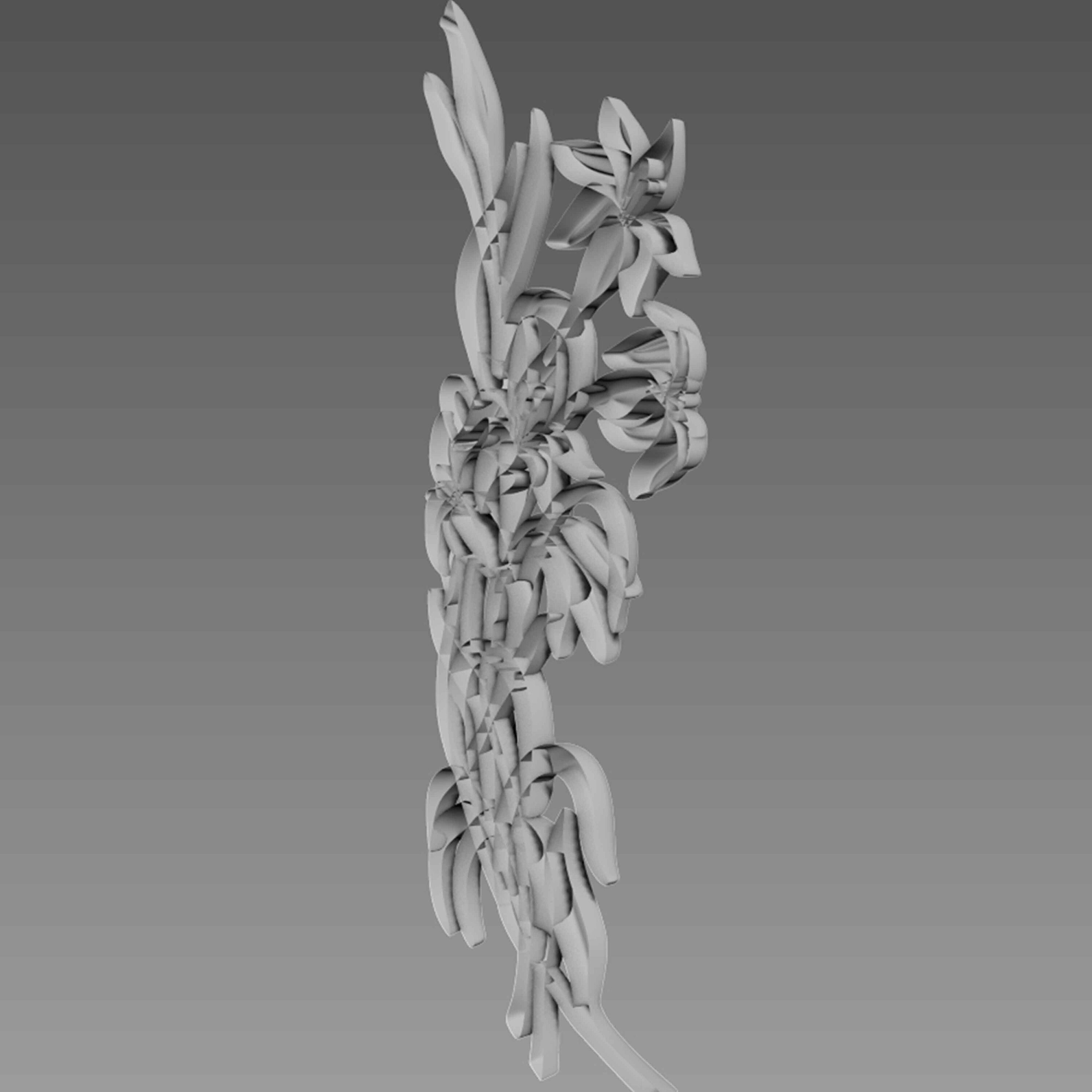 Lily Flowers Bas-relief. 3D Model. Decor. CNC. Artcam. Plant ...