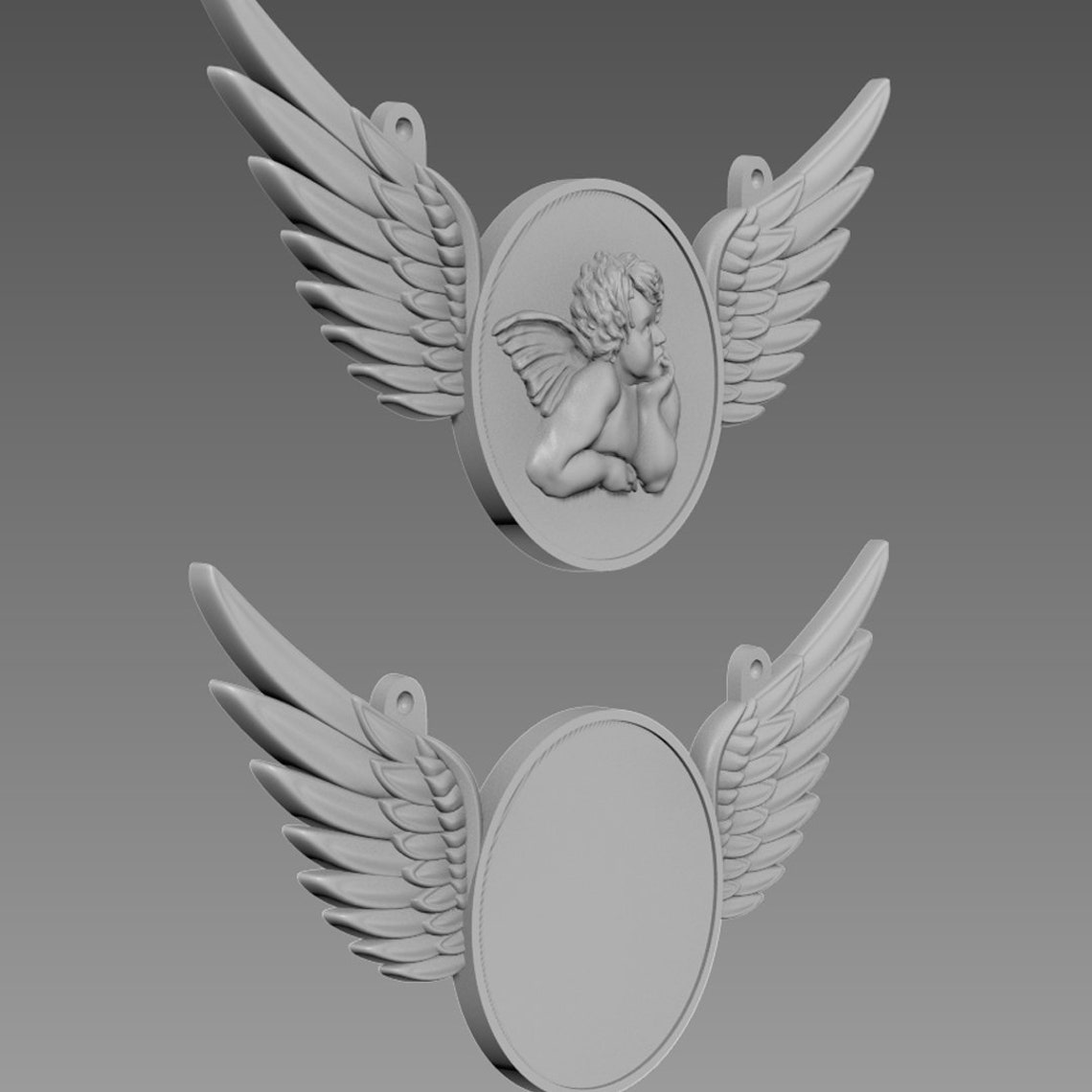 Medallion Angel 3D Model for CNC. Woodcarving. Artcam. STL. O.B.J. - Etsy