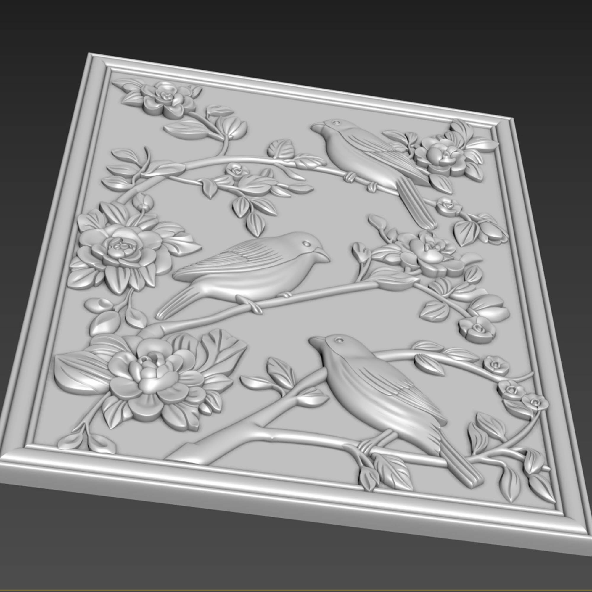 Birds Wall Decor Bas-relief. 3D Model. CNC. - Etsy