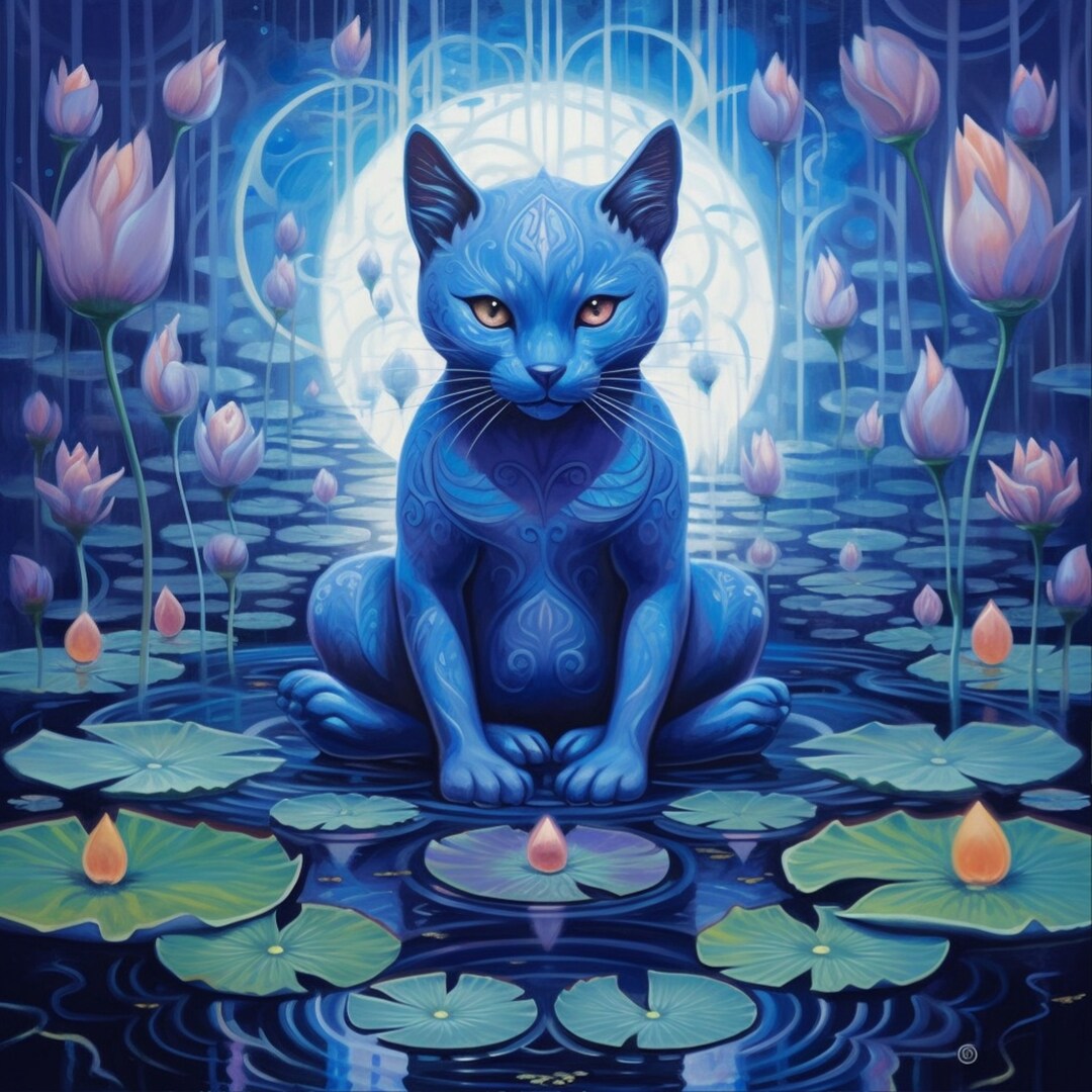 Blue Moon Cat - Etsy