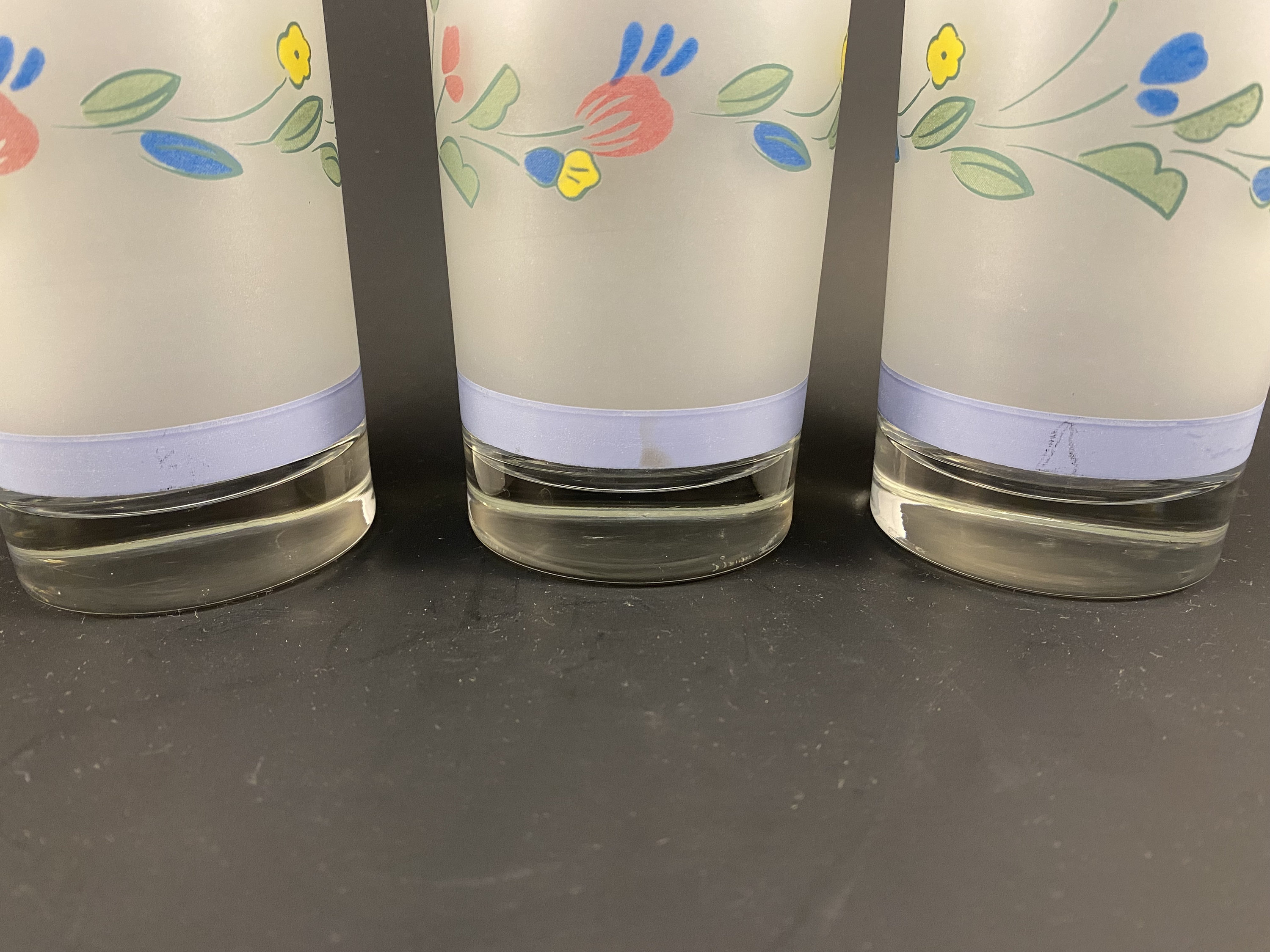 Set of 4 Floral Expressions Frosted Drinking Glasses - Etsy