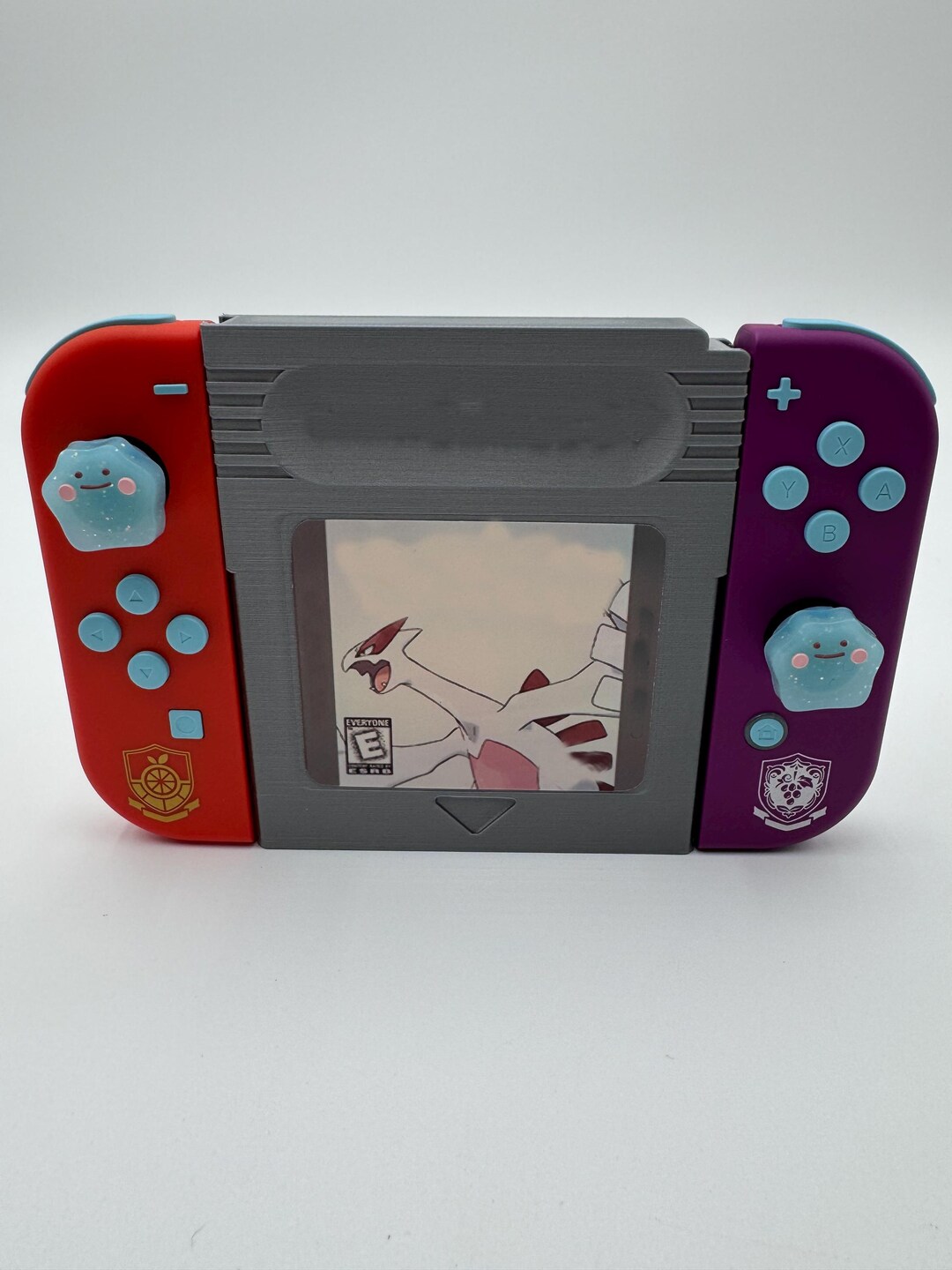 Silver Gameboy Joy-con Grip With Rail Locks & Shiny Sticker - Etsy
