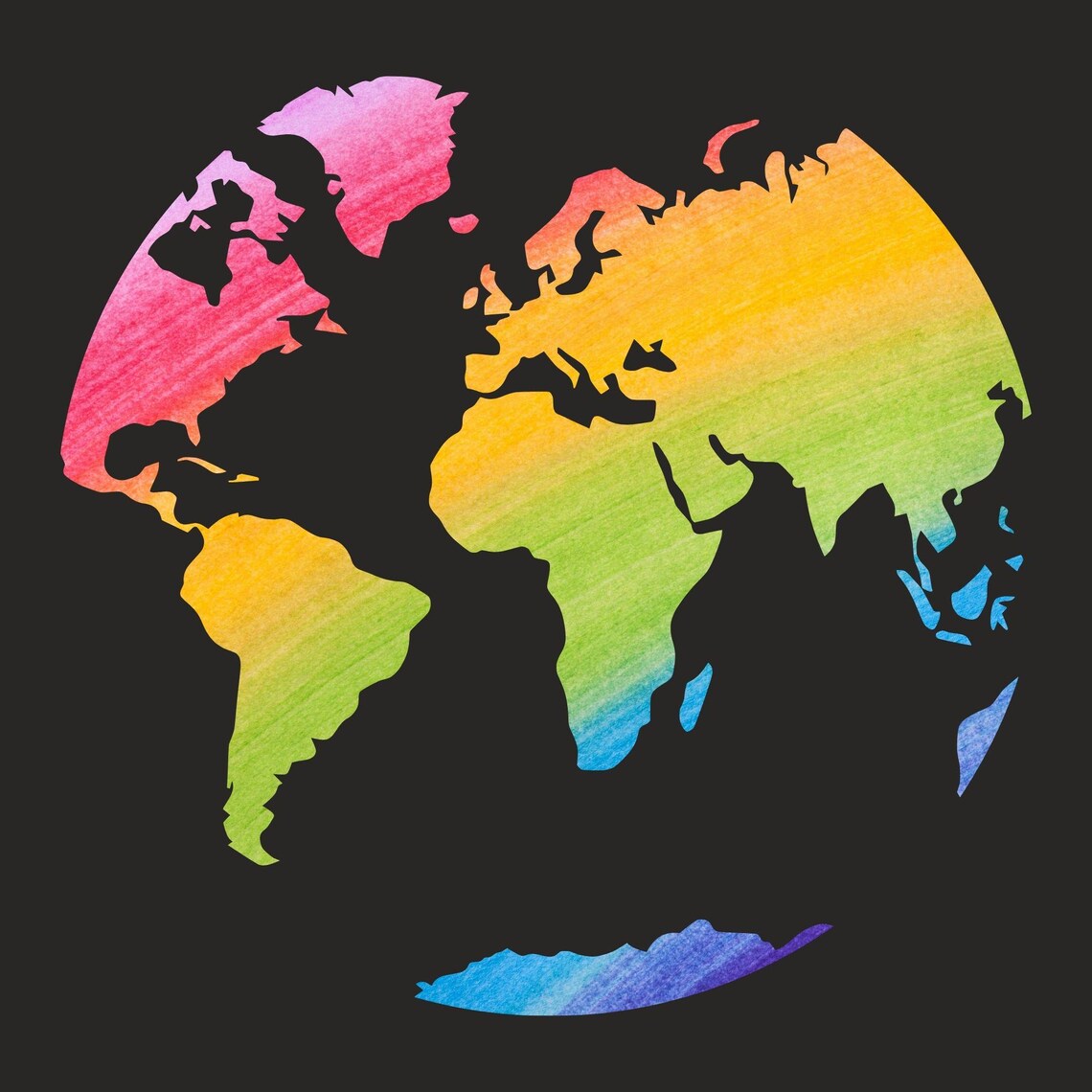 World Map on Canva, Editable CANVA Frame Template, Easy Drag and Drop ...