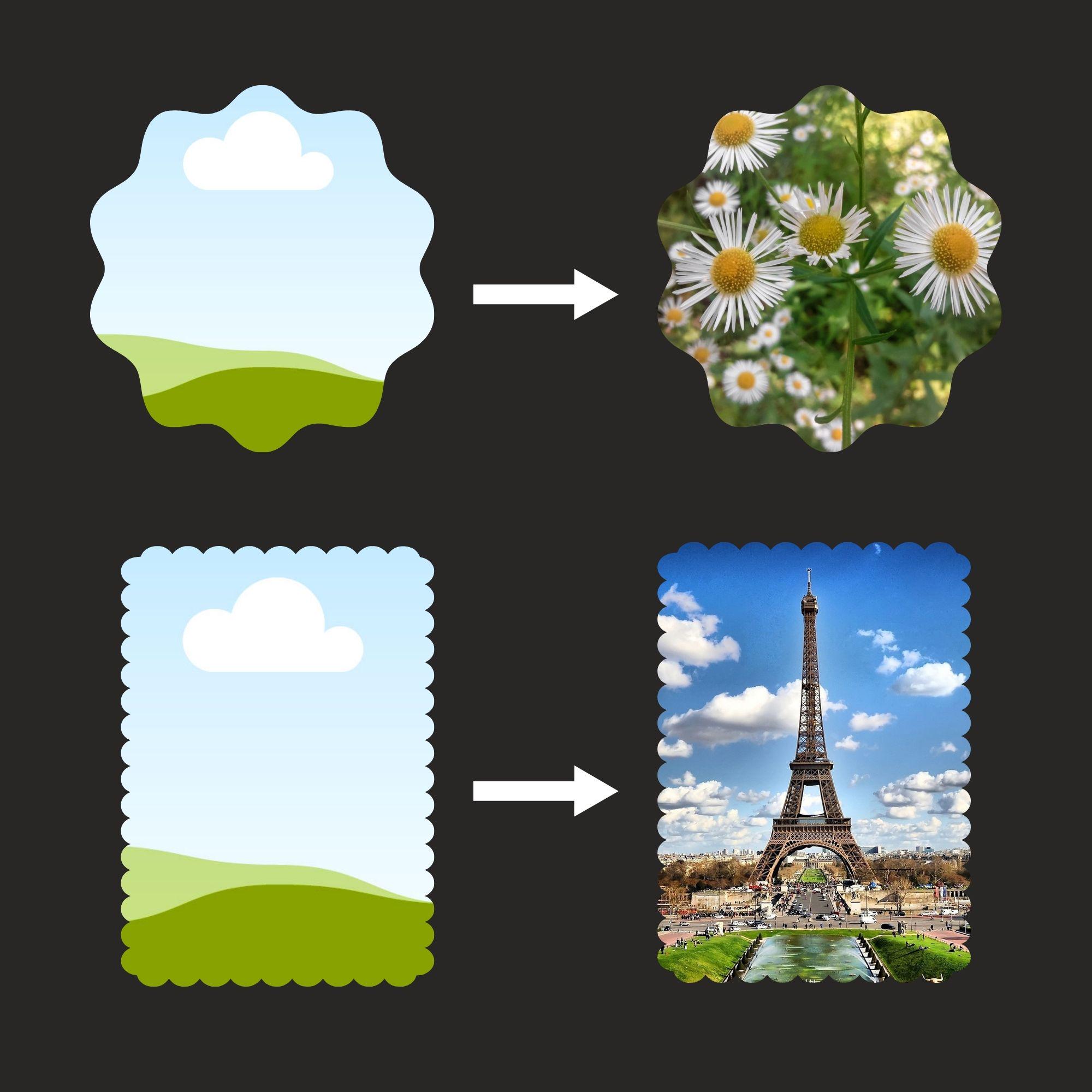 Canva Scalloped Shapes Templates, Editable Shape Template, Canva ...