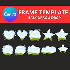 Bleach Canva Frames Template, Canva Frames Heart, Mockup for Canva ...