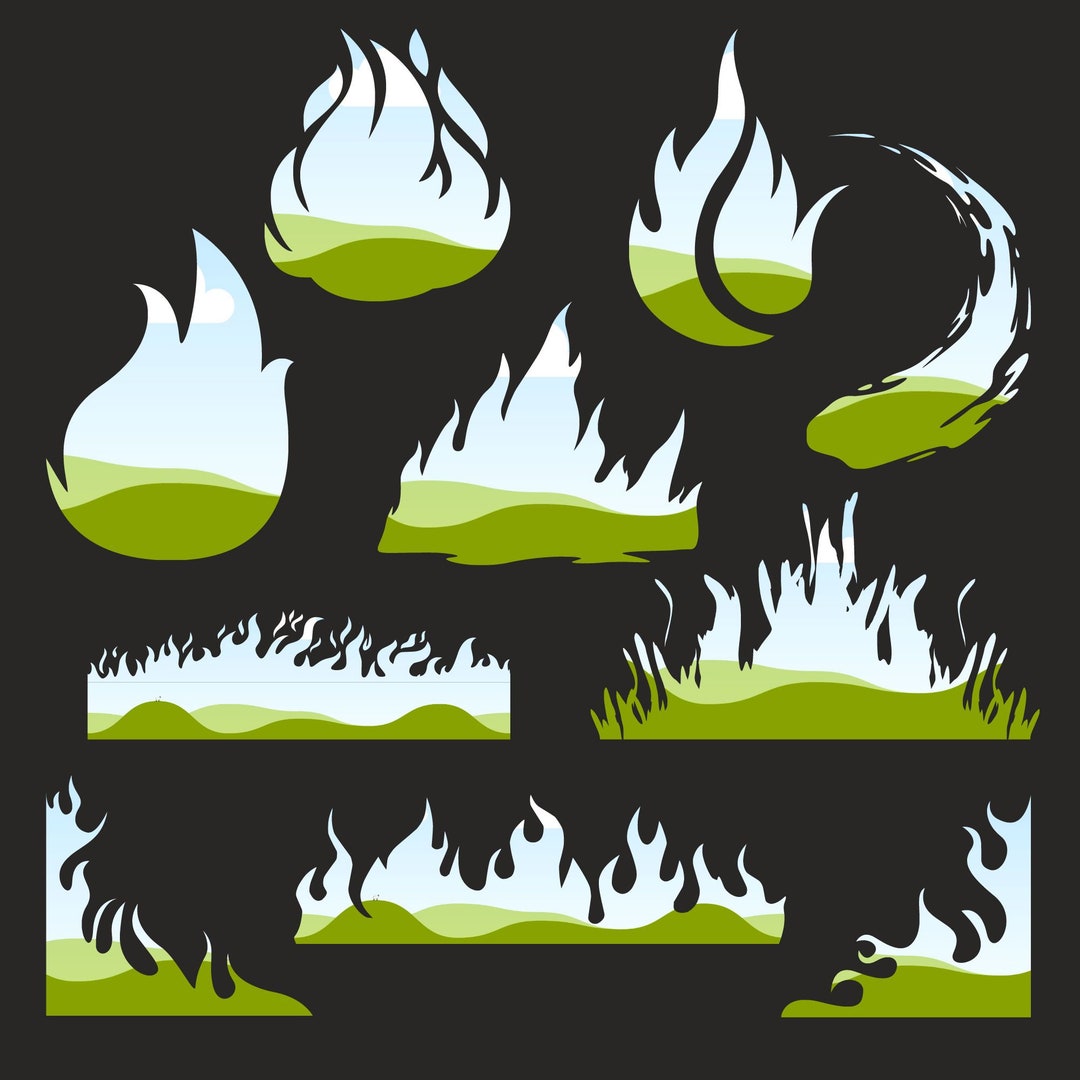 Fire Flame Effect Canva Frames - Drag & Drop Photo - Editable Template ...