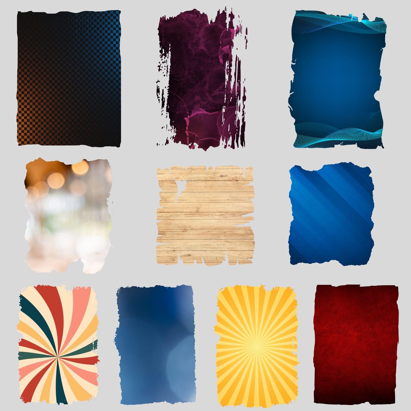 Incredible Bleach 2 Effect Distressed Edge Canva Frames - Drag & Drop ...