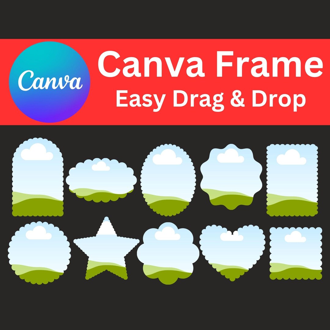 Canva Scalloped Shapes Templates, Editable Shape Template, Canva ...