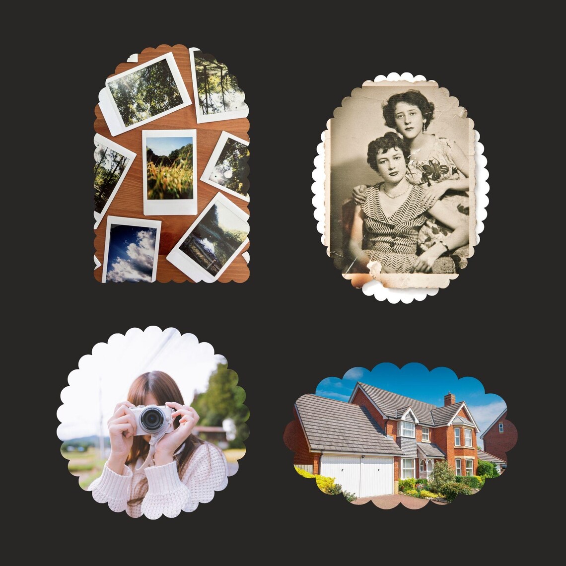 Canva Scalloped Shapes Templates, Editable Shape Template, Canva ...