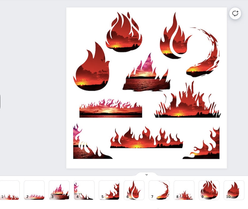 Fire Flame Effect Canva Frames - Drag & Drop Photo - Editable Template ...