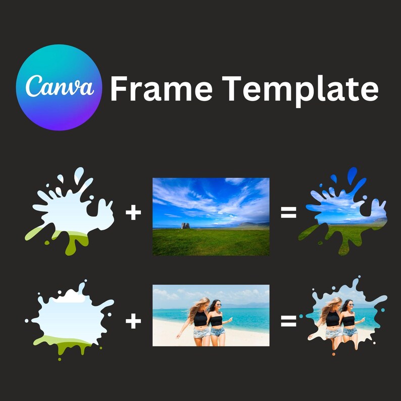 10 Paint Splatter Canva Frames, Editable Canva Frames Bundle, Make Your ...