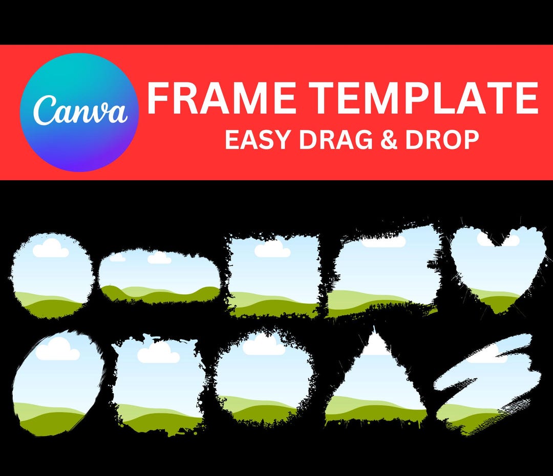 Bleach Effect Distressed Edge Brush Strokes Canva Frames Template ...