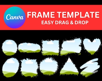 Bleach Effect Distressed Edge Canva Frames Template, Mockup for Canva ...
