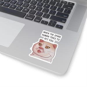 Kiss-cut Stickers Spare Human Cat Meme, Funny Vinyl Sticker Pack, Cute ...
