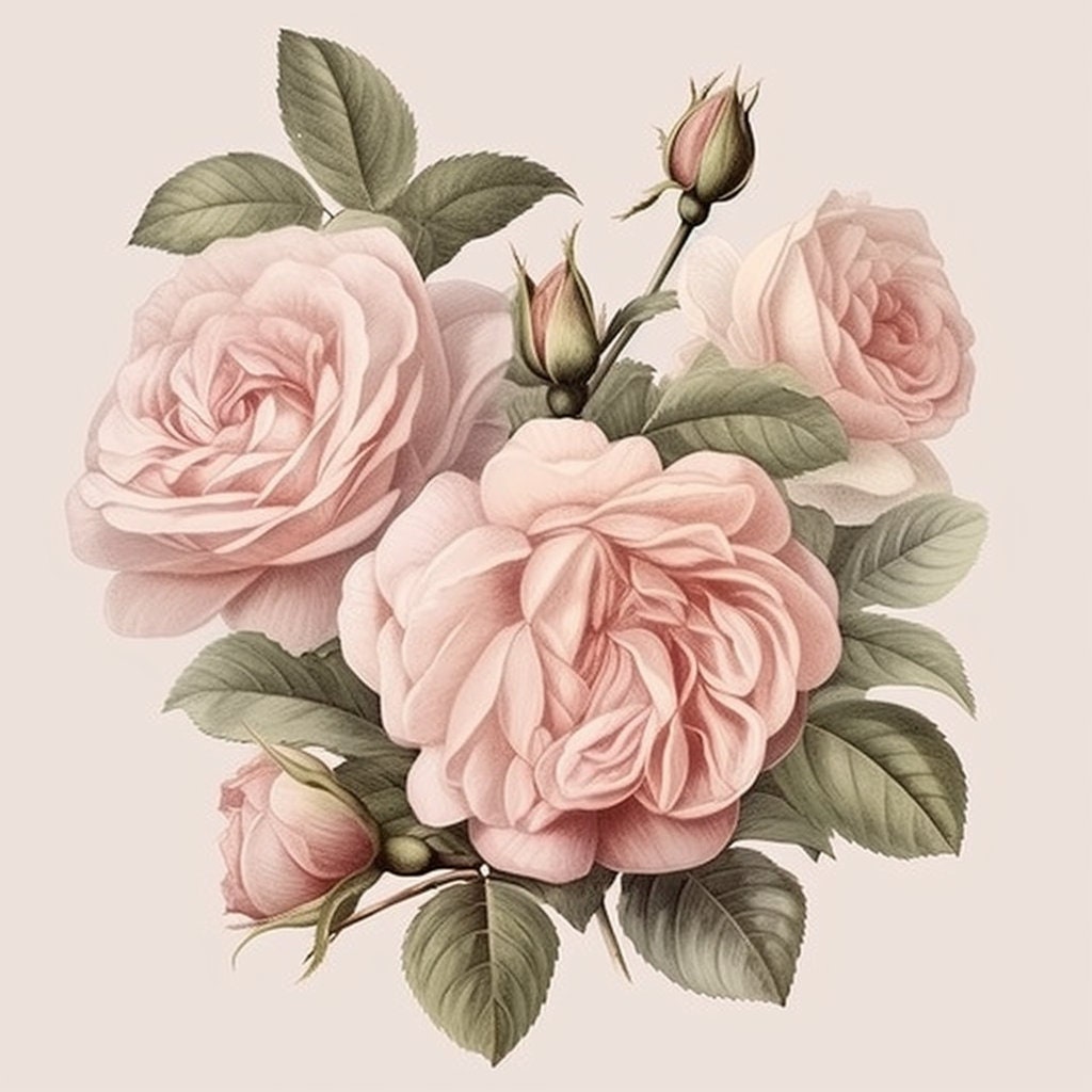 Rose Flower Vintage Wall Art - Etsy