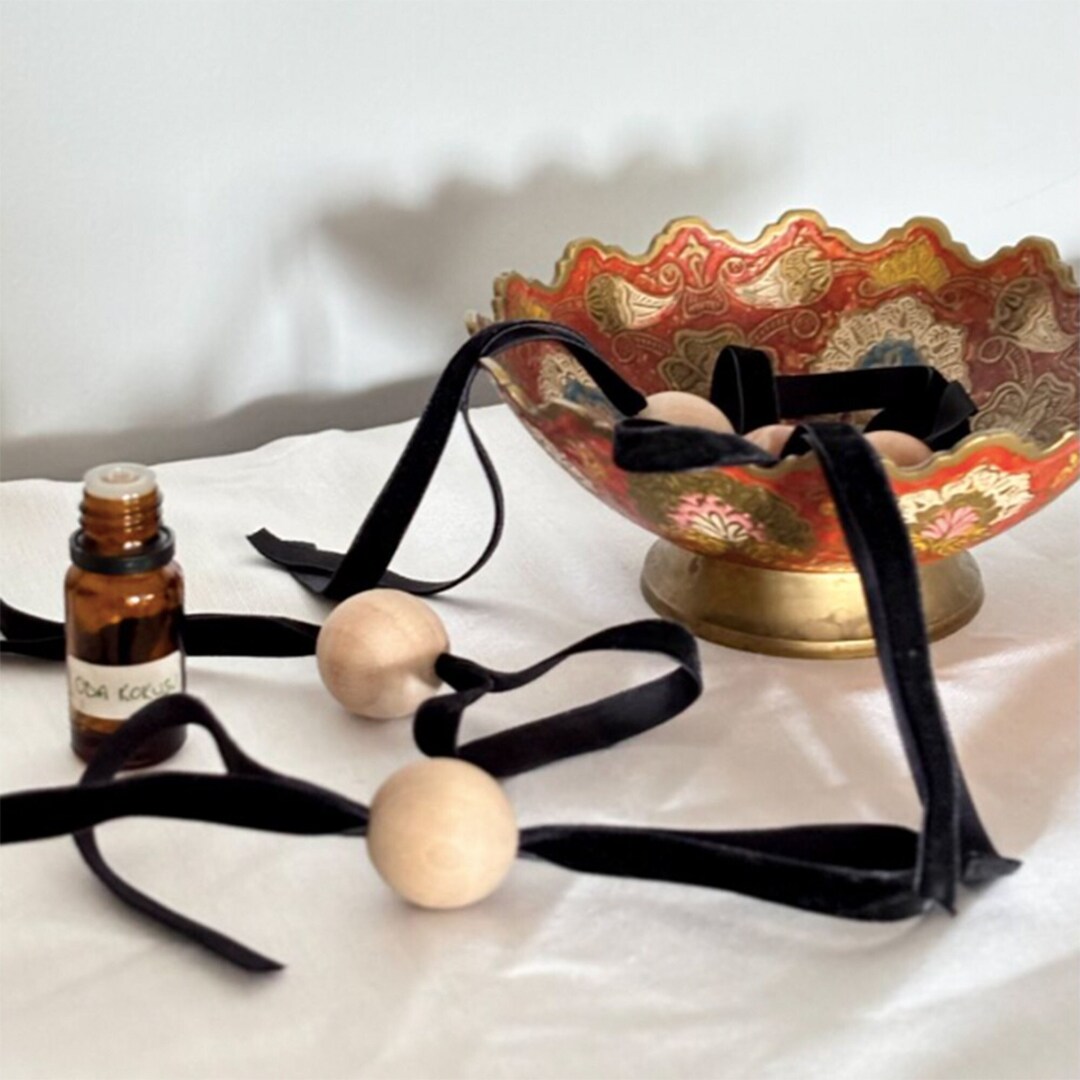 Wooden Scent Balls Set of 3 for Essential Oil Diffusion Natural Raw ...