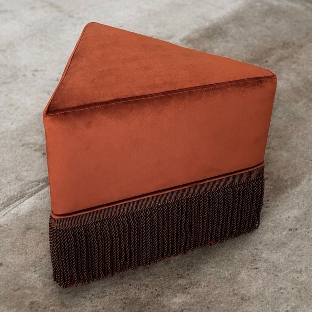 Custom Velvet Triangle Pouf Ottoman – Boho Floor Cushion, Handmade ...