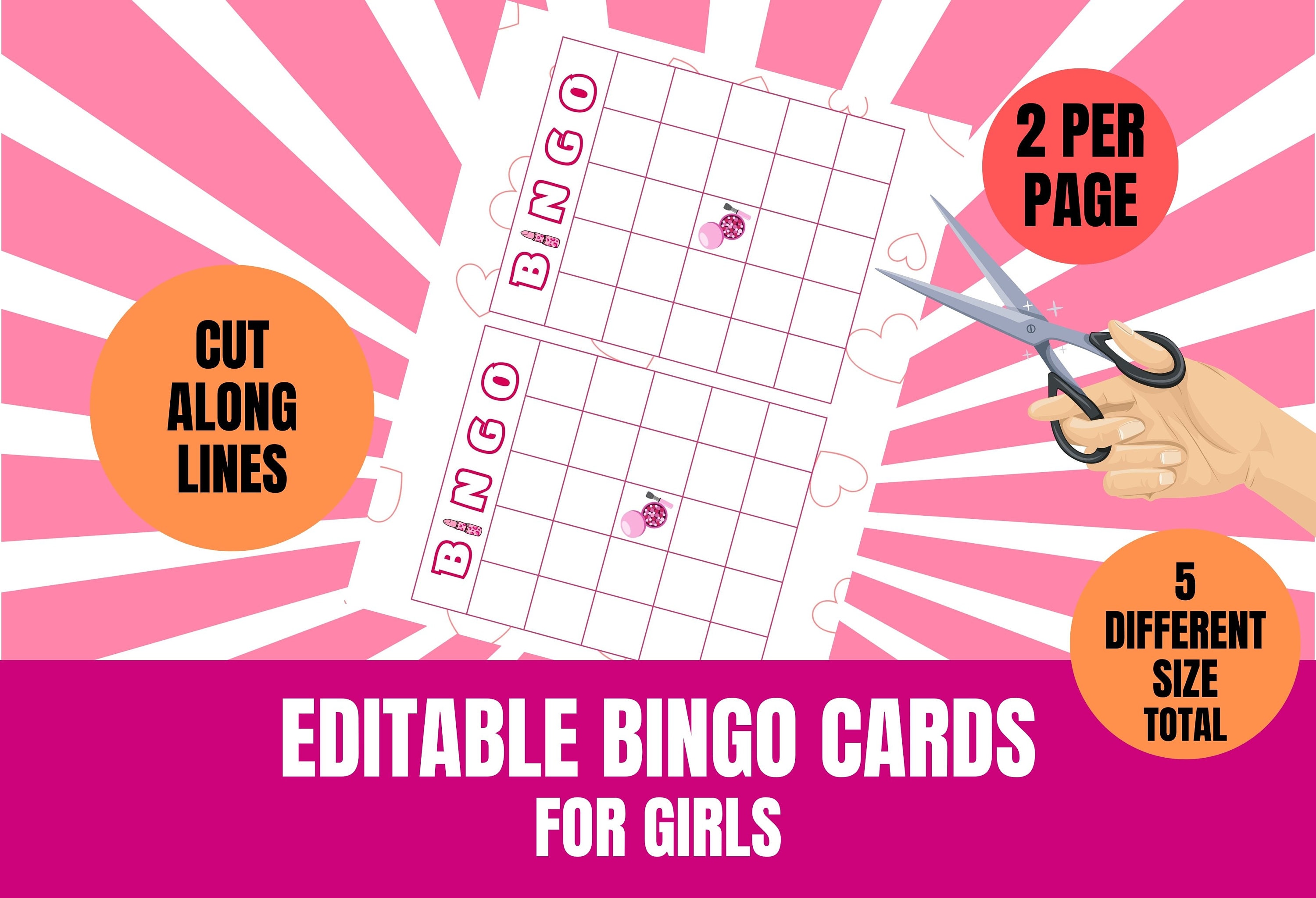 Create Your Own Bingo Cards for Girls Blank Bingo Card - Etsy