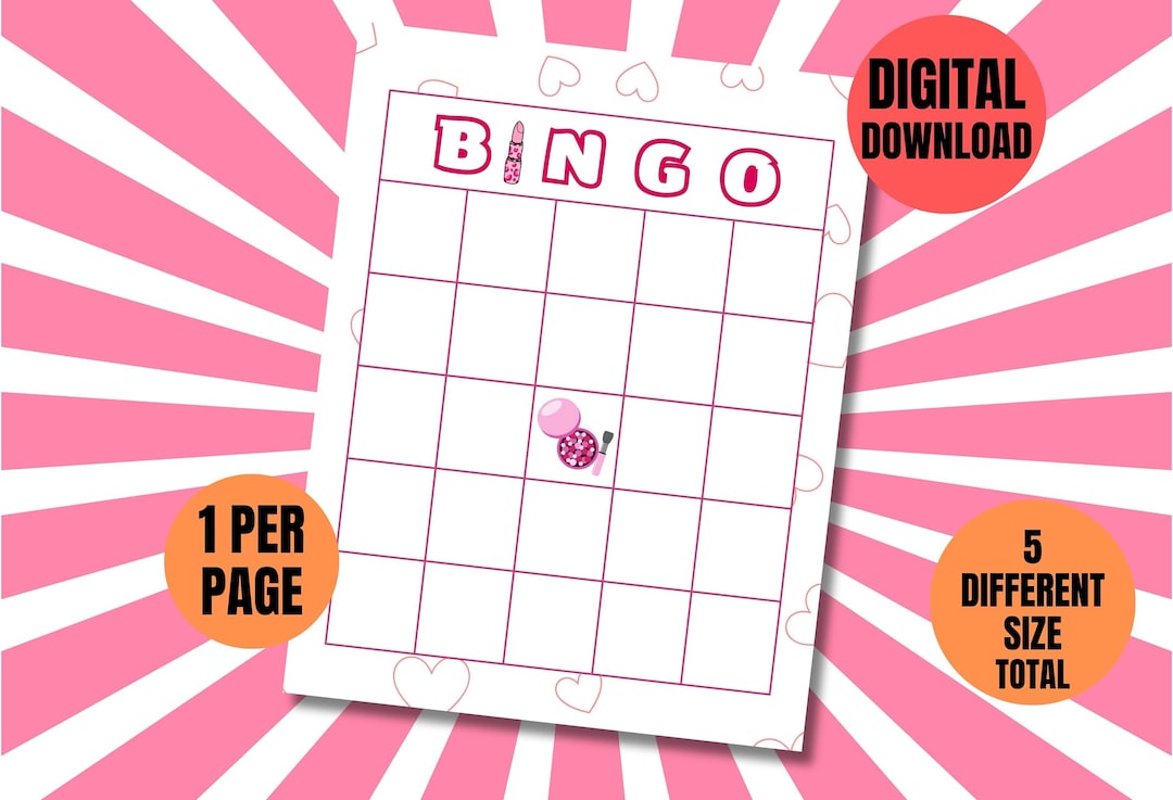 Create Your Own Bingo Cards for Girls Blank Bingo Card - Etsy
