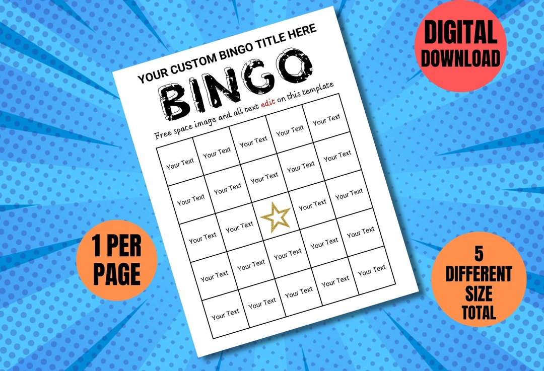 Editable Bingo Game Template All Text and Image Edits - Etsy UK