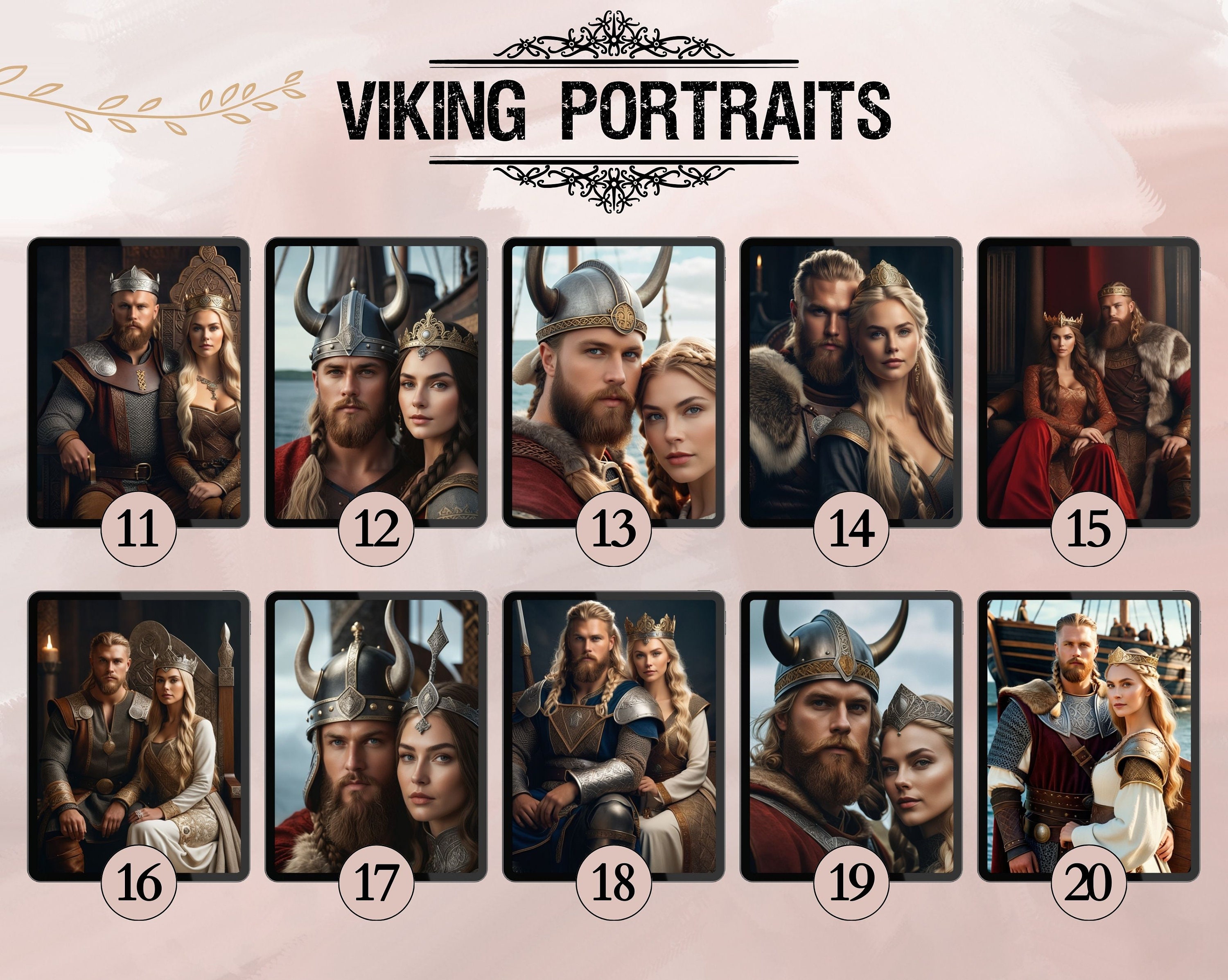 Custom Viking Portrait for Couple Custom Historical Family Portrait ...