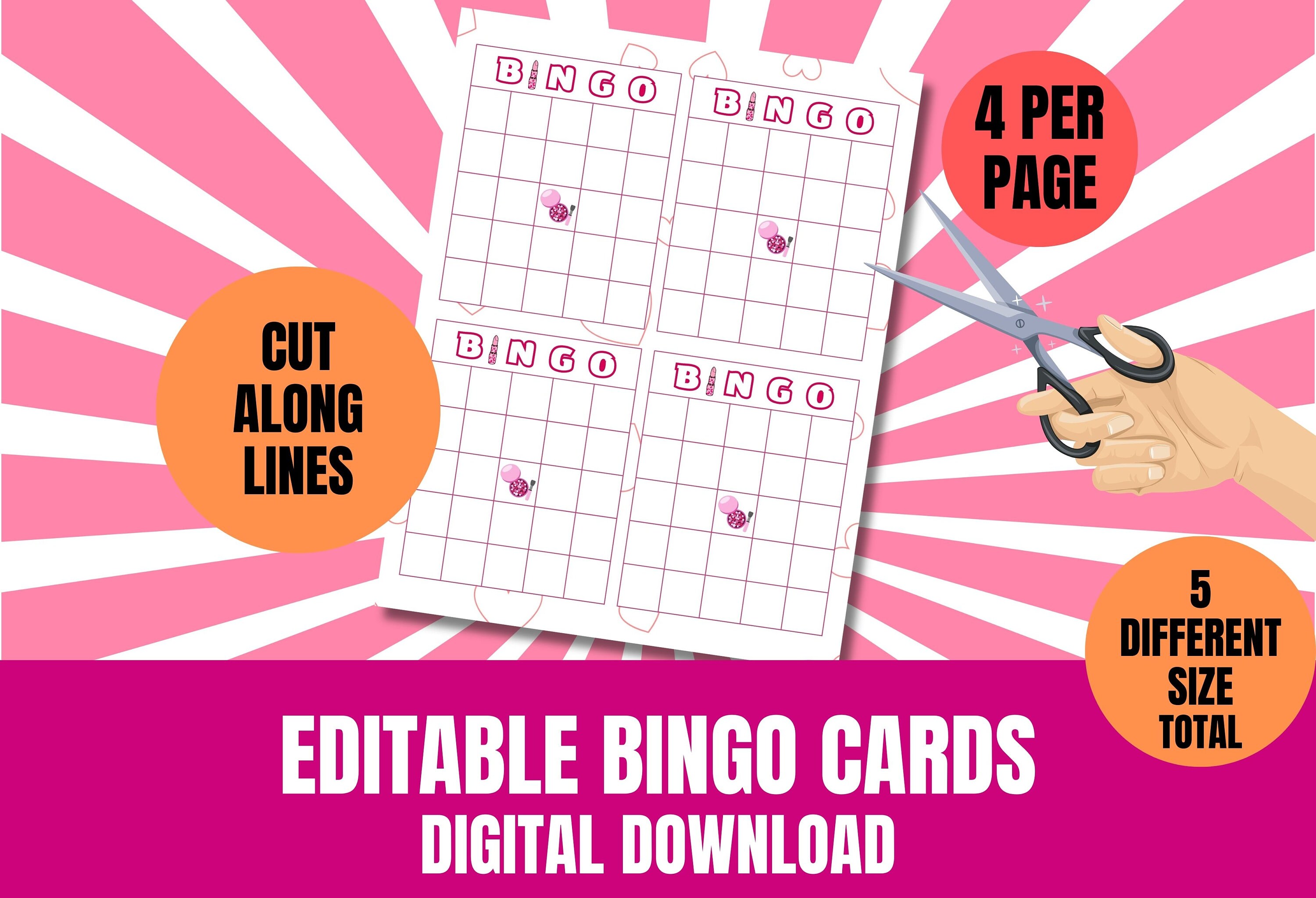 Create Your Own Bingo Cards for Girls Blank Bingo Card - Etsy