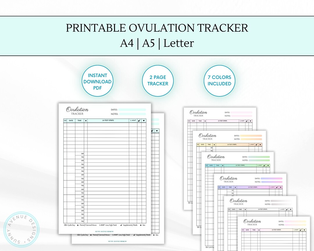 Printable Ovulation Test Strips Tracker, Digital OPK Test Sheet ...