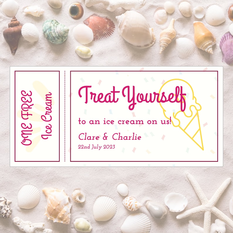 Editable Ice Cream Coupon Template for Canva (digital Download) - Etsy