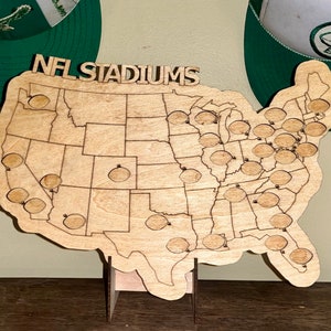 Football Stadium Tracker, NFL Stadium Travel Map, Custom Gift for Sport ...