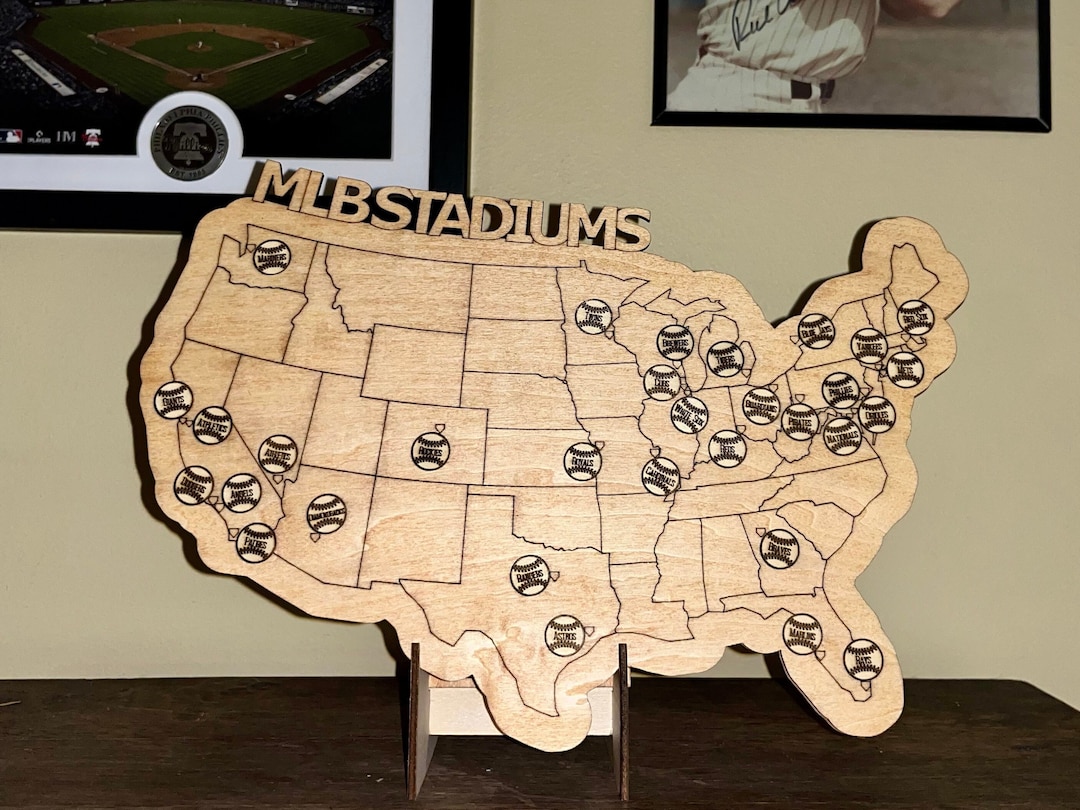 Baseball Stadium Tracker, MLB Ballpark Travel Map, Custom Gift for ...