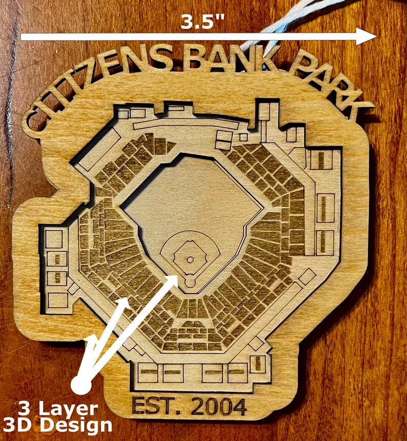 MLB Stadium Ornaments, Personalized 3D Ballpark Blueprint, Custom ...