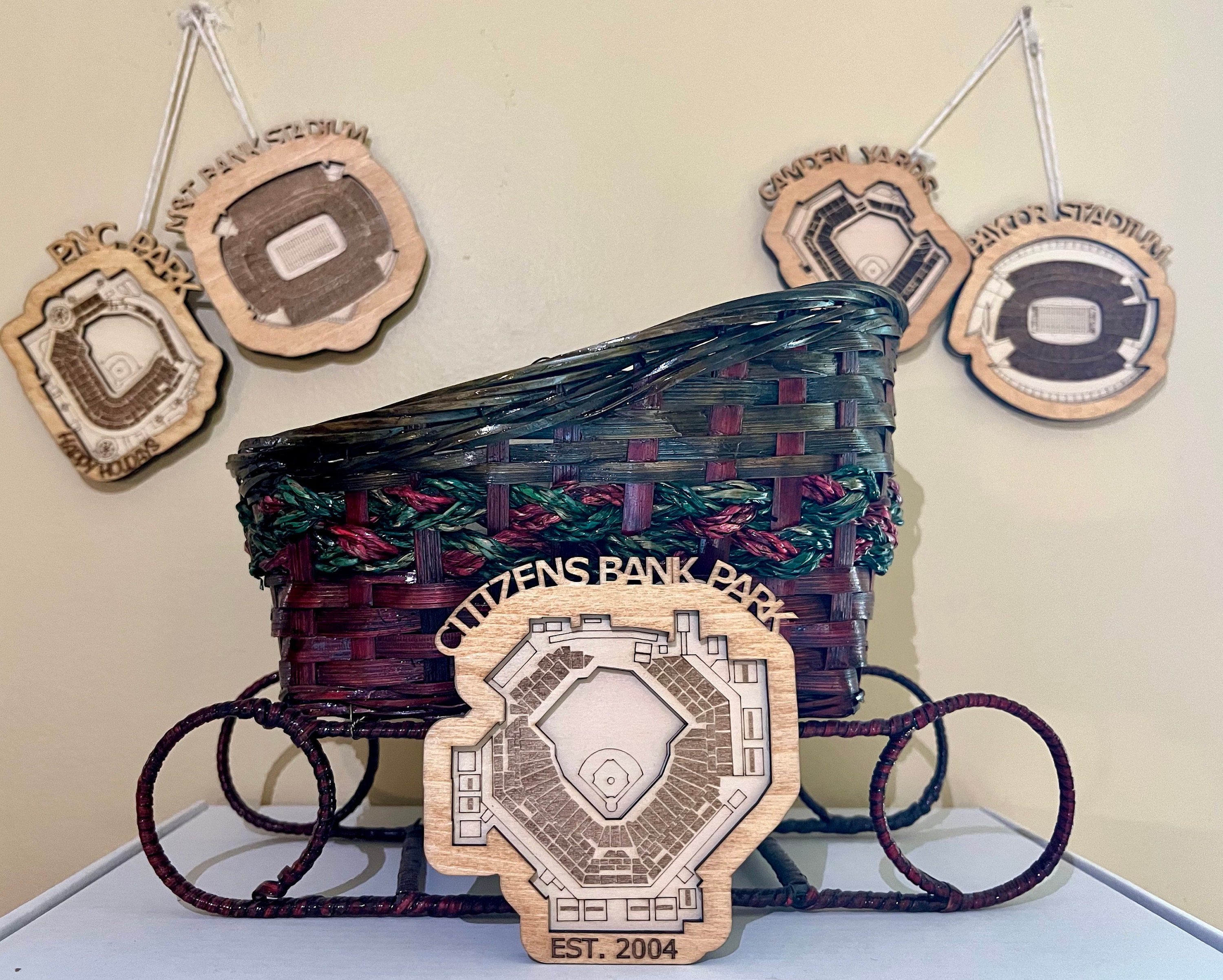 MLB Stadium Ornaments, Personalized 3D Ballpark Blueprint, Custom ...