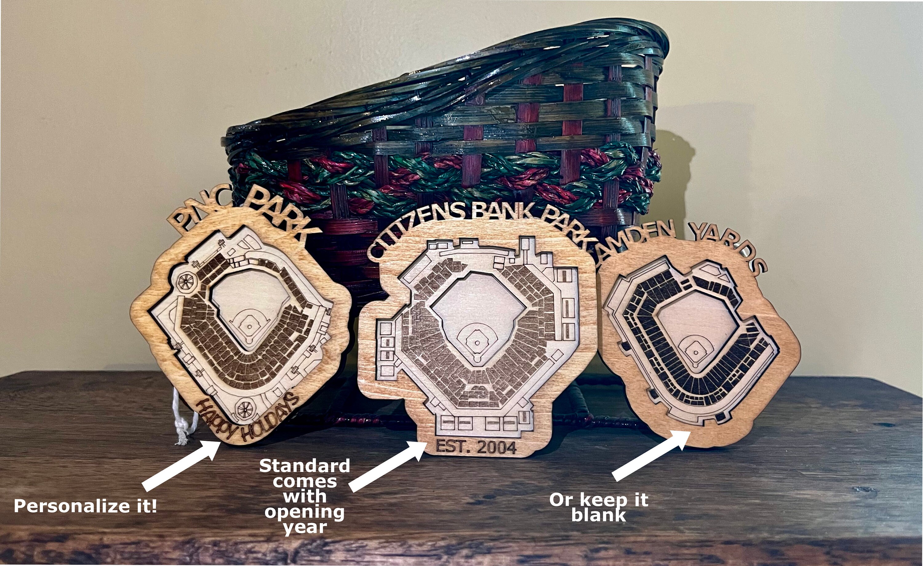 MLB Stadium Ornaments, Personalized 3D Ballpark Blueprint, Custom ...
