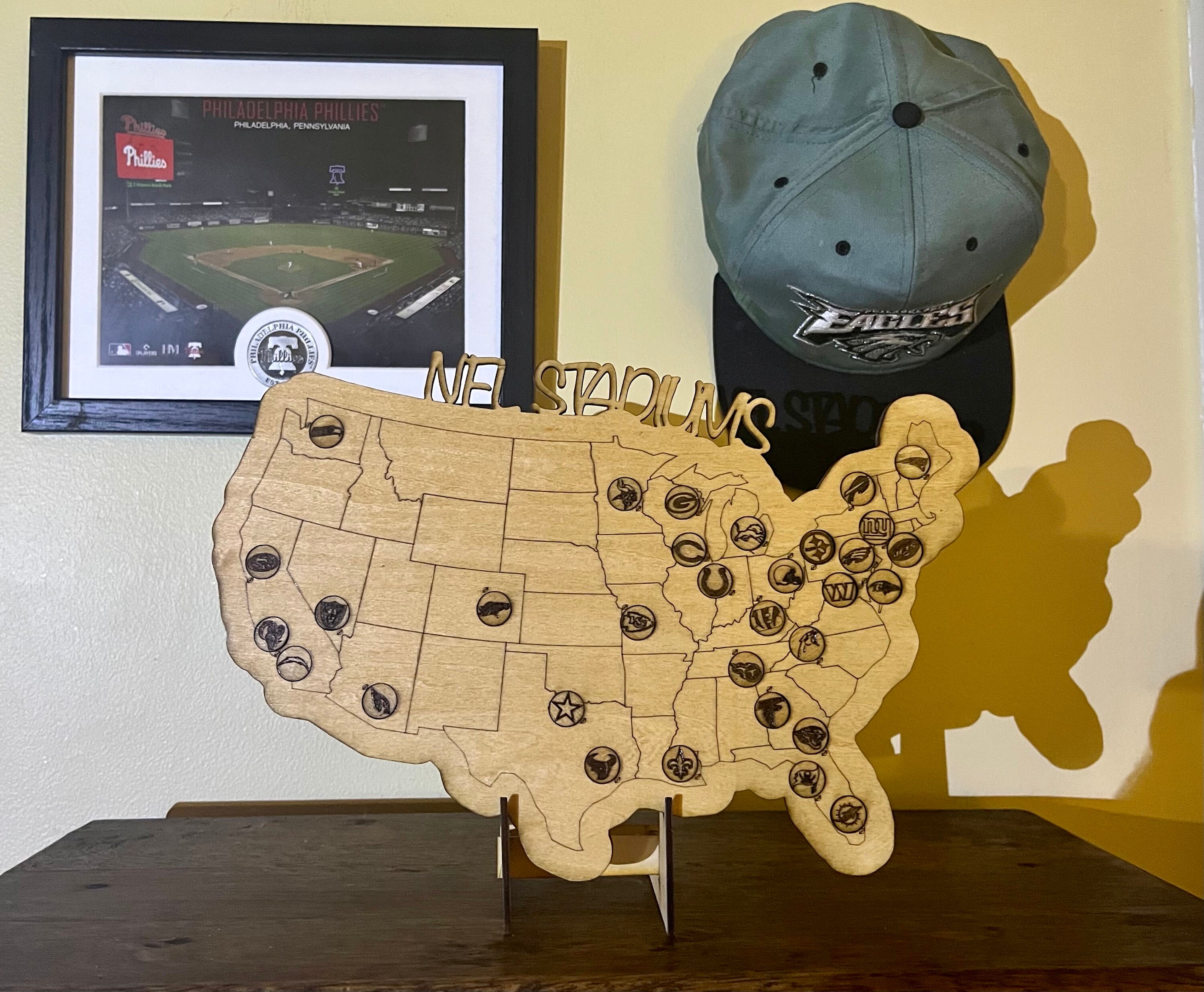 Football Stadium Tracker NFL Stadium Travel Map Custom Gift - Etsy