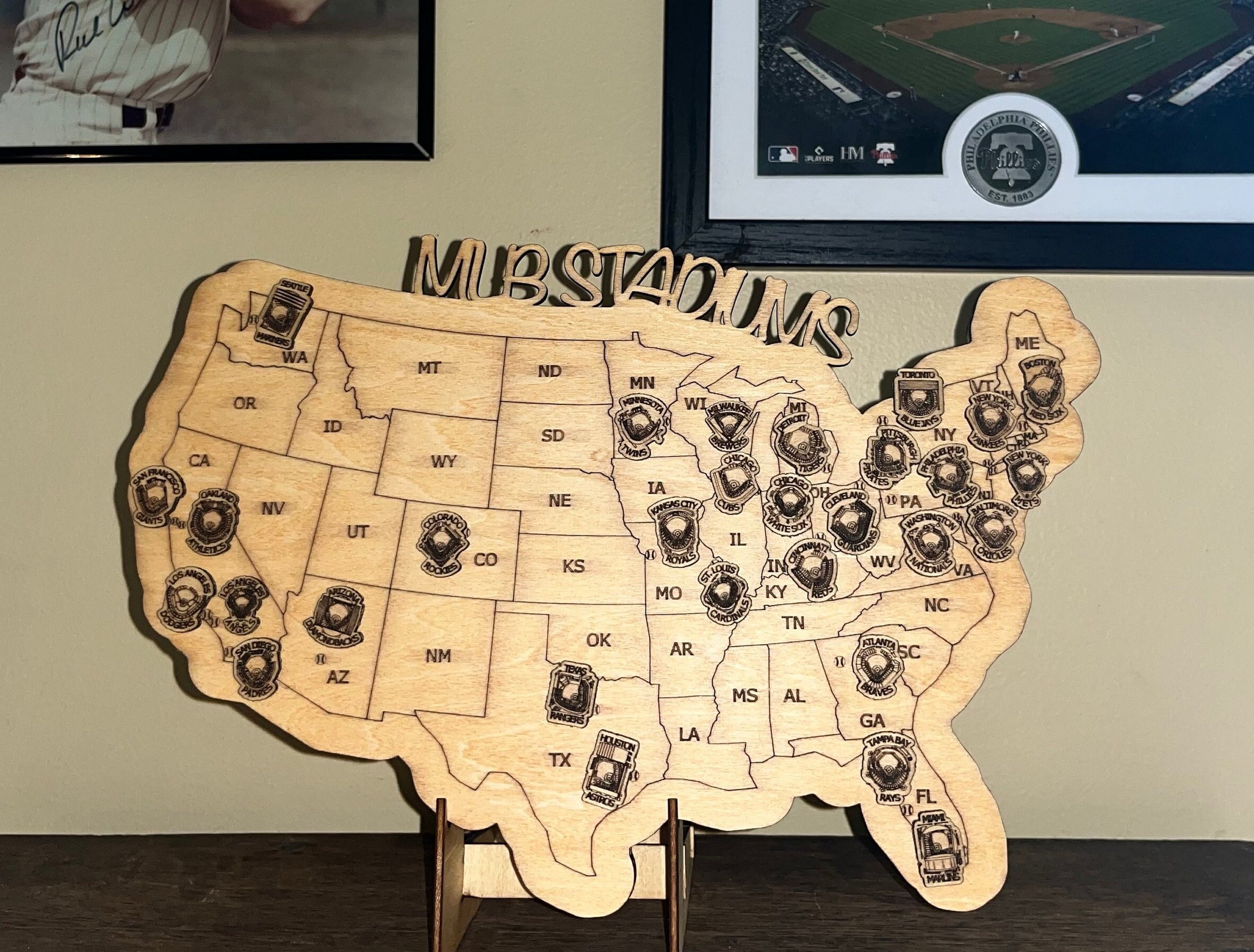 Magnetic Stadium Blueprint Baseball Travel Map, Personalized MLB ...