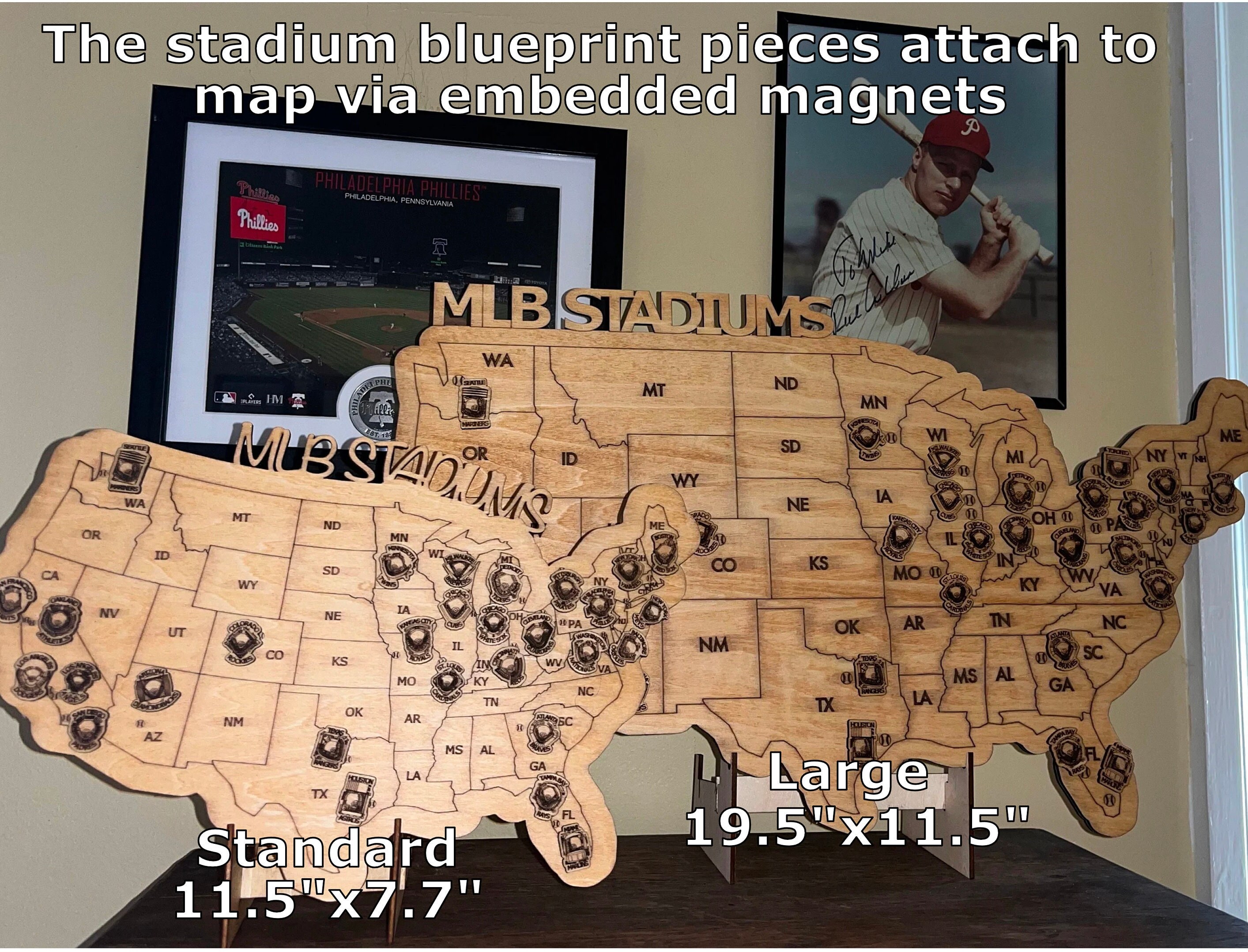 Magnetic Stadium Blueprint Baseball Travel Map, Personalized MLB ...