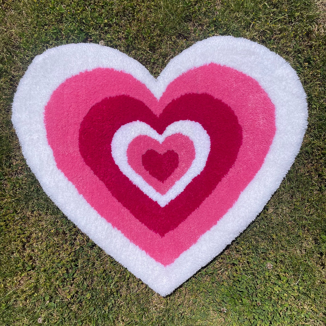 Multicolored Pink Heart Tufted Rug - Etsy