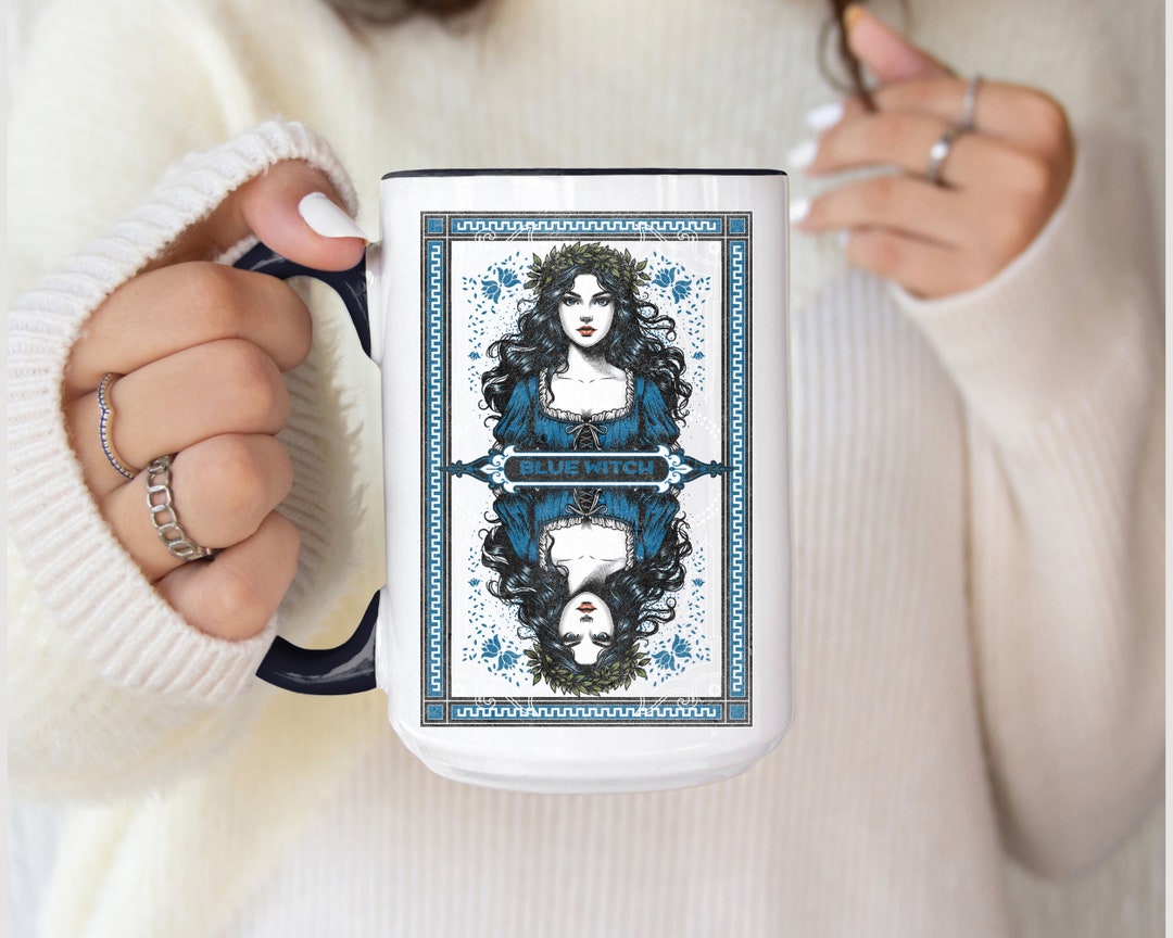 The Blue Witch Tarot Card Mug, Tarot Card Mug, Gardener Gifts, Witchy ...
