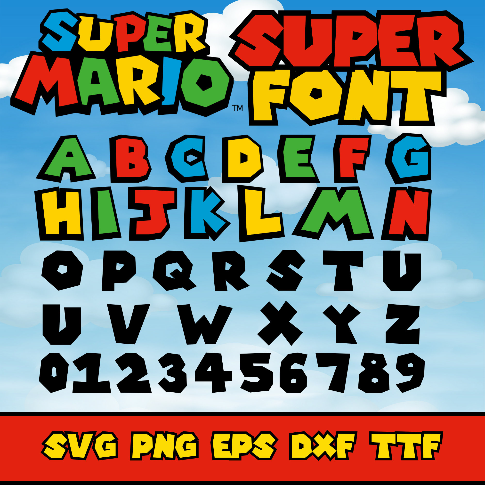 Super Mario Alphabet and Font - Etsy Canada