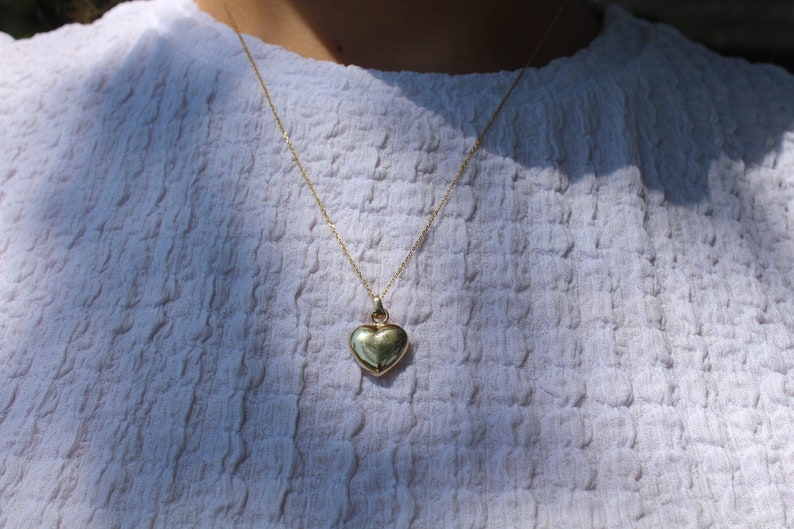 14k Solid Gold Big Heart Necklace-heart Necklace-gift for Women - Etsy