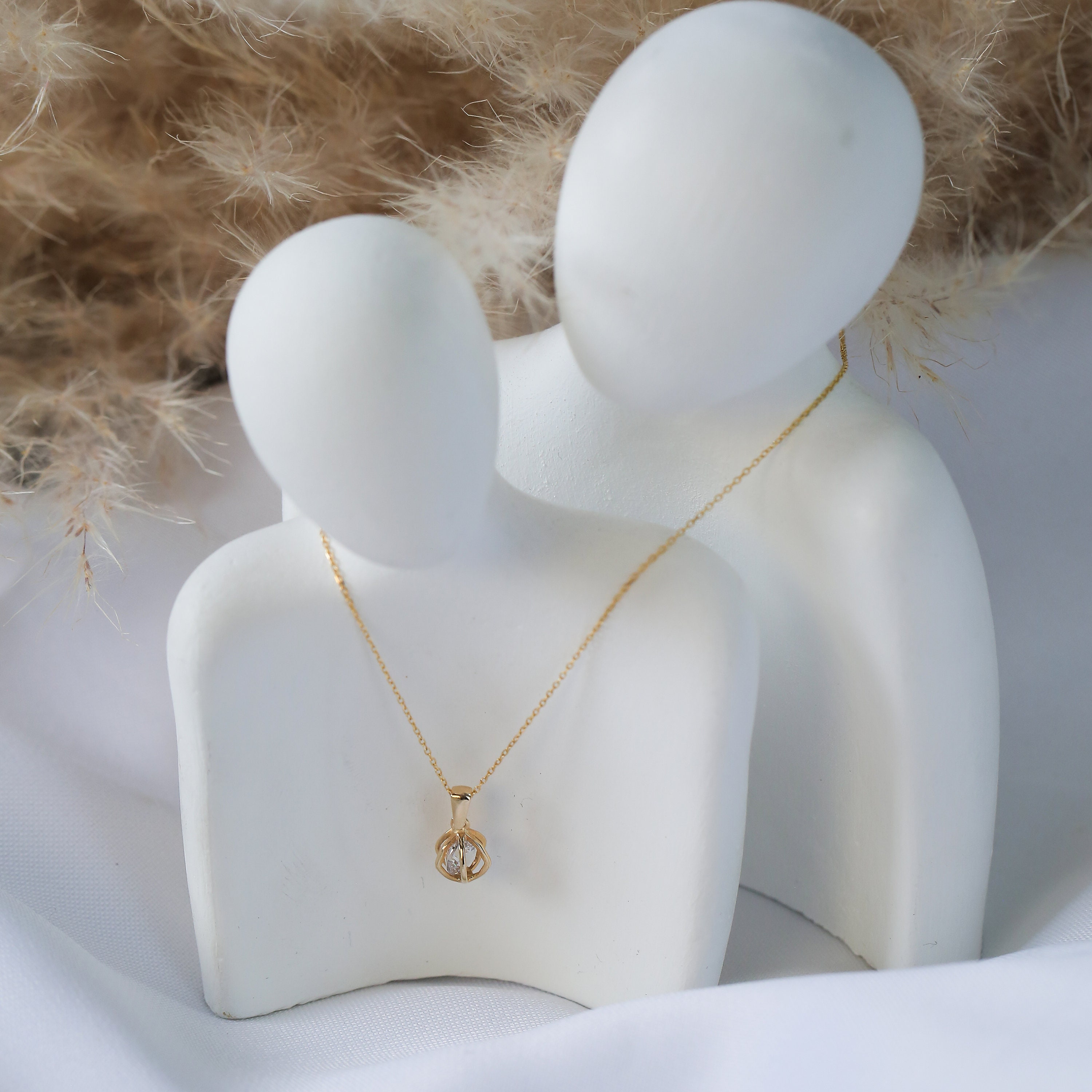 Cage Necklace 14k Solid Gold Locket for Women 14k Gold Necklace ...