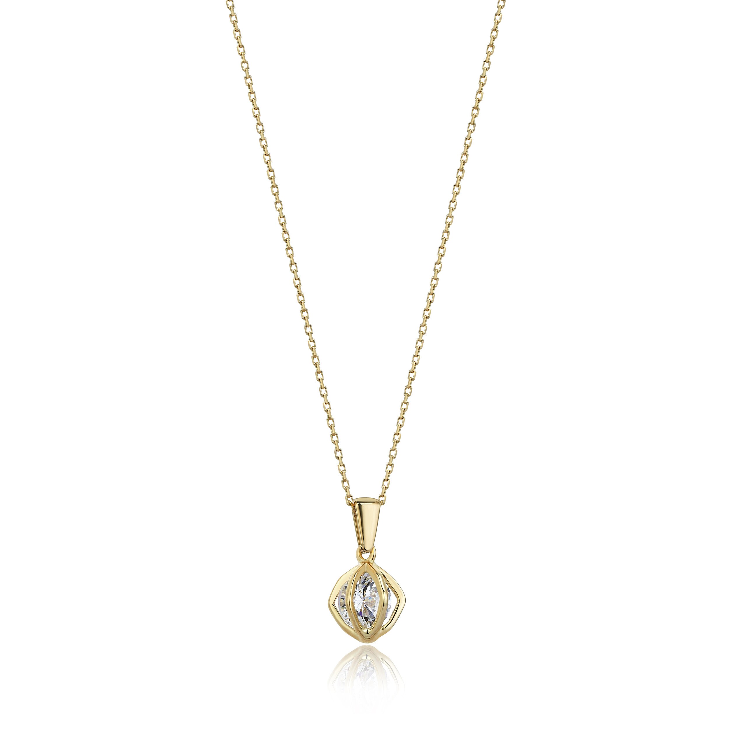 Cage Necklace 14k Solid Gold Locket for Women 14k Gold Necklace ...