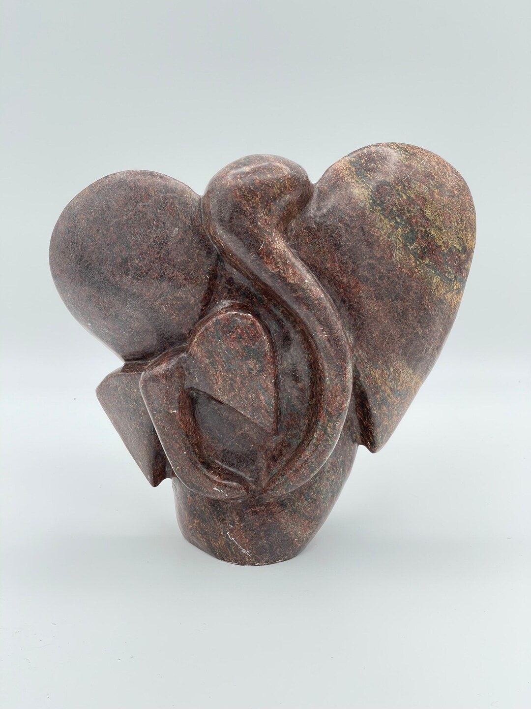 Hand Carved Serpentine Elephant and Calf Sculpture | Carved African ...