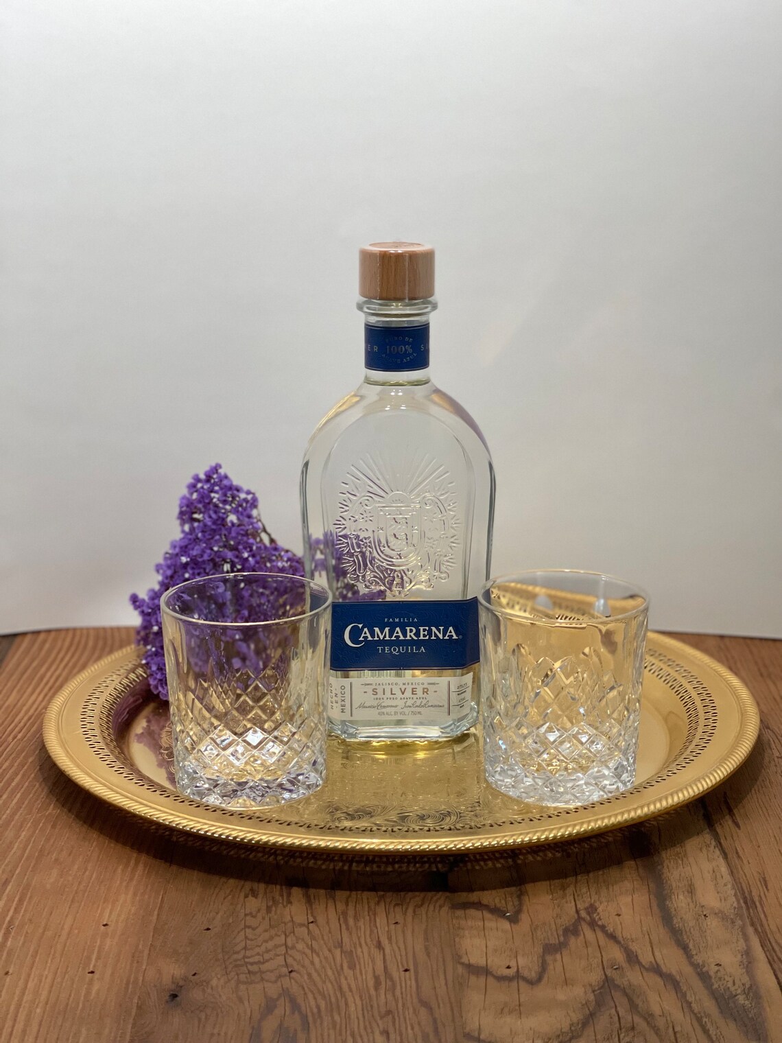 Vintage Gold Electroplated Tray 15-inch Gold Coffee Table Tray With ...