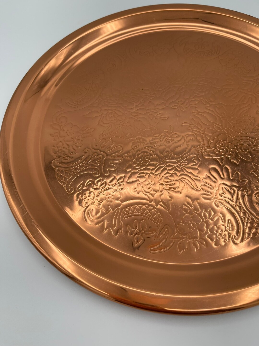 Hand Hammered Copper Tray | Gregorian Solid Copper Coffee Table Tray ...