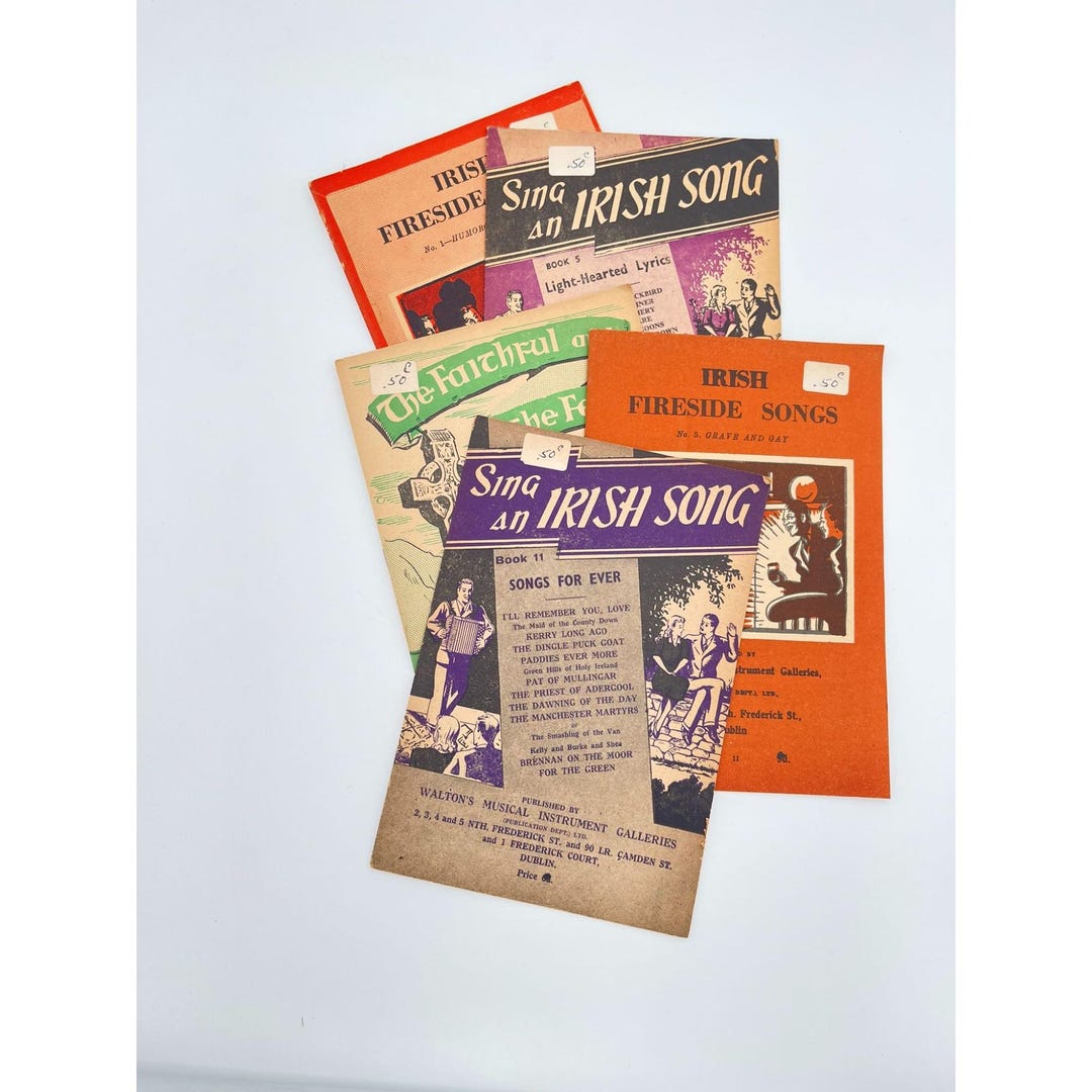 Set of 5 Vintage Irish Song Books by Waltons Musical Instrument ...