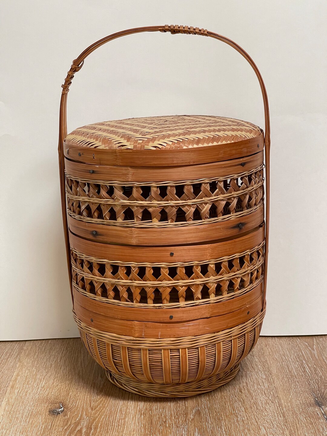 Vintage 3 Tier Chinese Wedding Basket, Handmade Tiered Wedding Basket ...