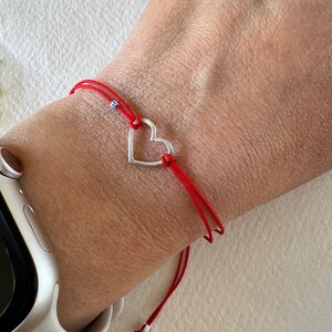 Adjustable Red String of Faith Bracelet With Handcrafted 925 Silver ...