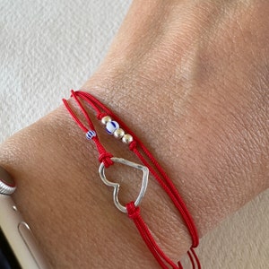 Adjustable Red String of Faith Bracelet With Handcrafted 925 Silver ...